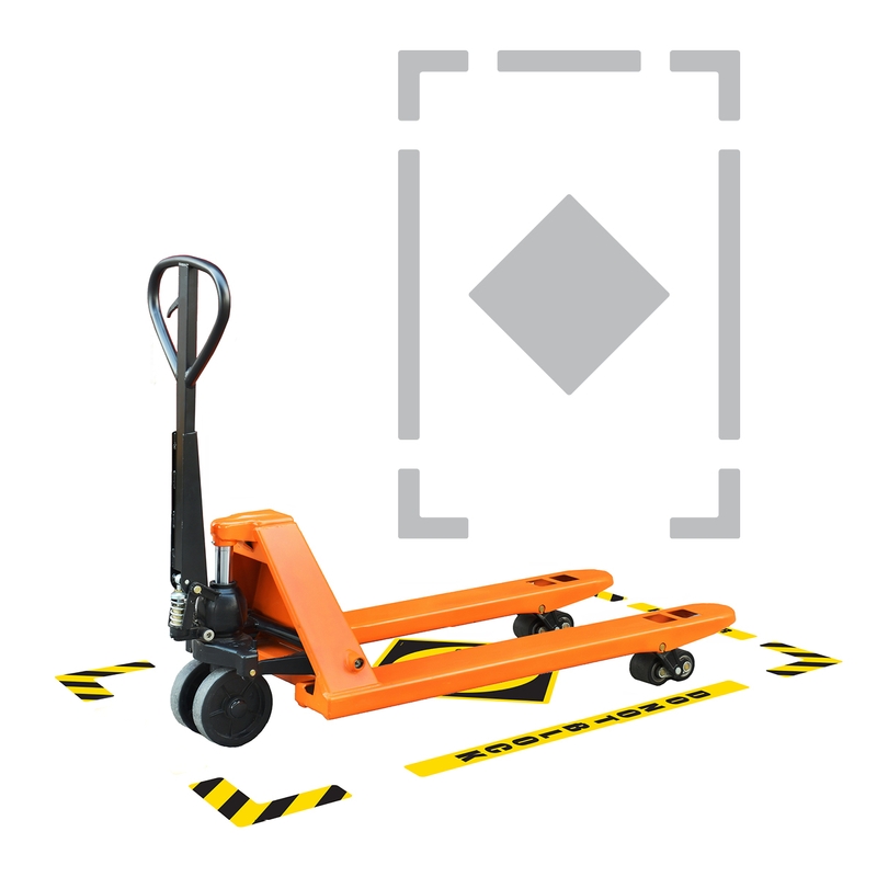 Floor Marking Shapes Kit-Yellow Pallet Jack Keep Clear Do Not Block (WFK23)
