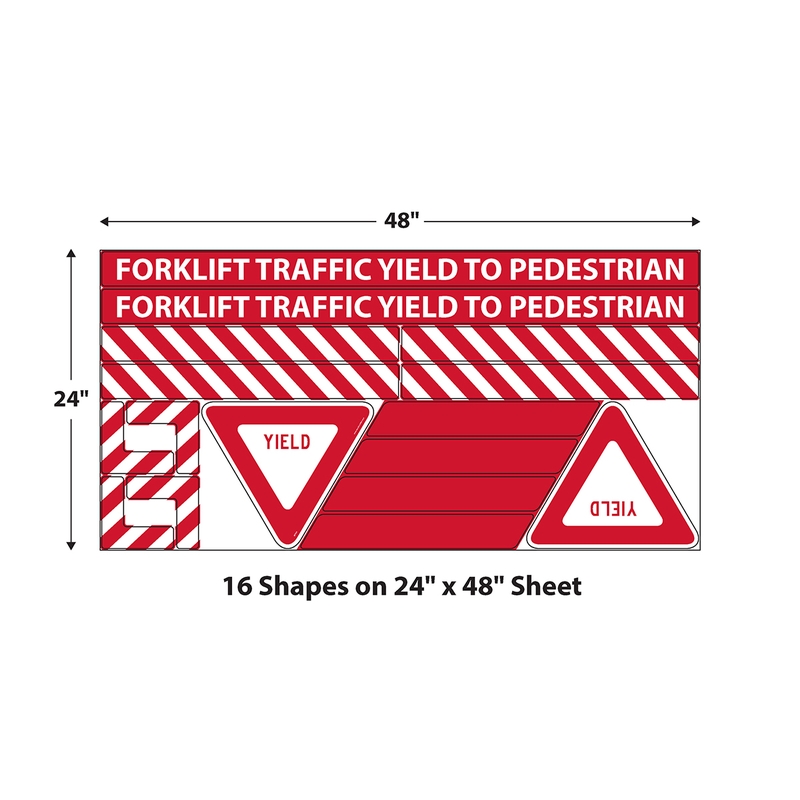 Slip-Gard™ Crosswalk Kit: Forklift Traffic Yield To Pedestrian-Red ...