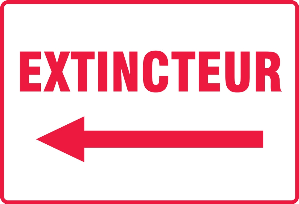 BILINGUAL FRENCH SIGN – FIRE EXTINGUISHER ()