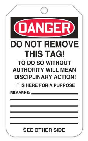 No Entry Decontamination In Progress OSHA Danger Tags By-The-Roll TAR218