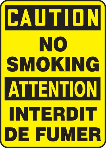 BILINGUAL FRENCH SIGN - NO SMOKING ()