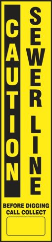 Semi-Custom Utility Line-Marking Label - Sewer Line (FMK736BUH)