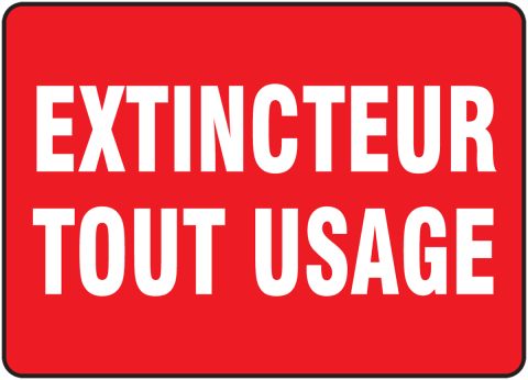 BILINGUAL FRENCH SIGN – FIRE EXTINGUISHER ()