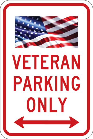 Parking Sign: Veteran Parking Only (Double Arrow) (FRP347RA)