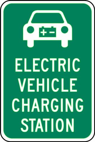 Electric Vehicle Charging Station Traffic Sign FRP387RA