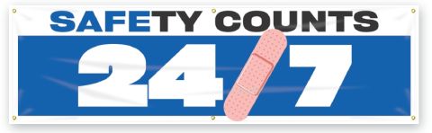 Safety Counts 24/7 Safety Banners MBR936