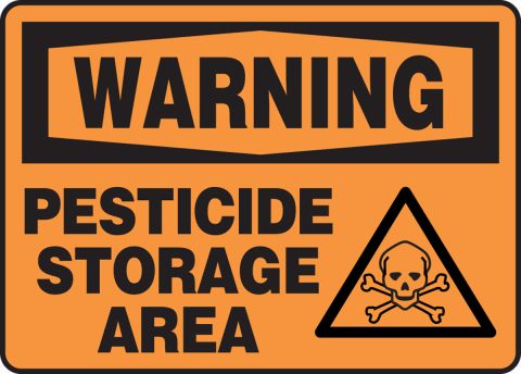Pesticide Storage Area OSHA Warning Safety Sign MCAW315