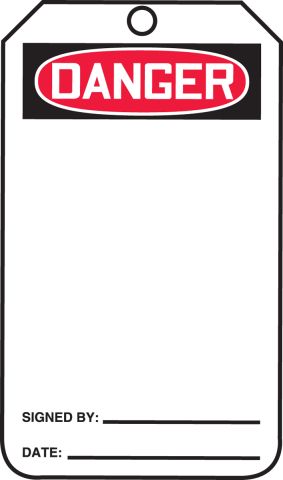 (Blank) OSHA Danger Safety Tag MDT260