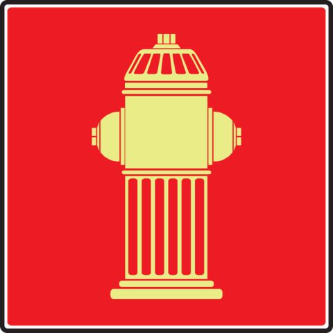 (Fire Hydrant) NFPA 170 Glow-In-The-Dark Safety Sign MLFX554