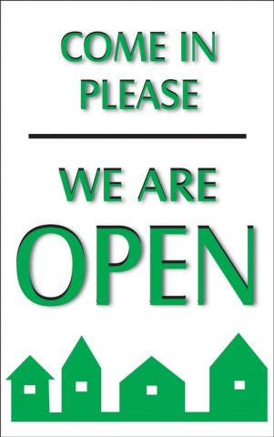 Out On Property Safety Sign: Will Be Back At (Clock Graphic) (MPCM503)