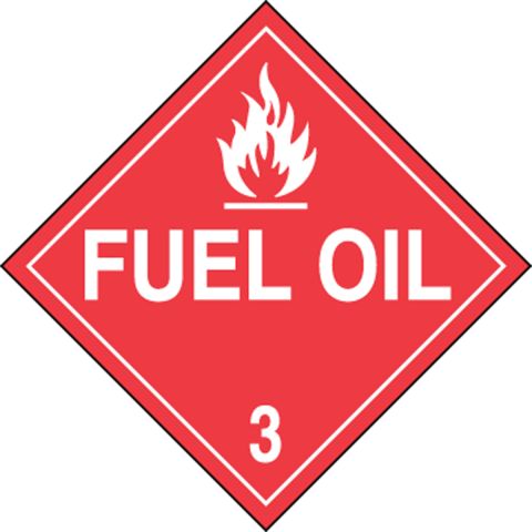 Hazard Class 3 Flammable Liquids (Fuel Oil) DOT Placard MPL303