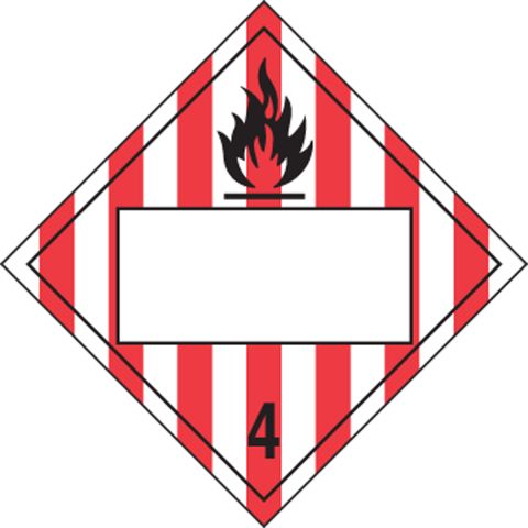 Hazard Class 4 Flammable Solid Blank DOT Placard MPL4DG4A
