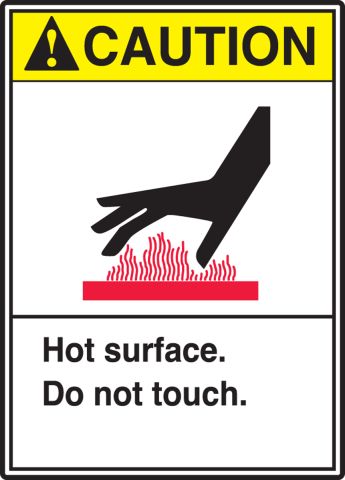 Hot Surface ANSI Caution Hot Work & Welding Safety Label MRQM601