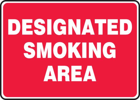 Designated Smoking Area Safety Sign MSMK403