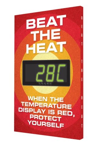 Heat Stress Signs: Beat The Heat - Display Is Red - Protect Yourself ()