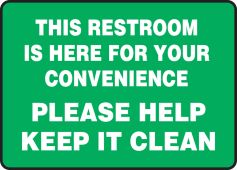 Housekeeping Restroom Signs - Accuform